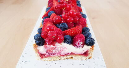 Tarte panna cotta aux fruits rouges - Recette