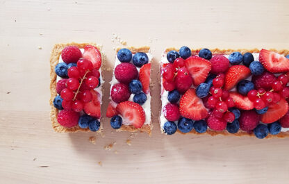 Tarte panna cotta aux fruits rouges - Recette